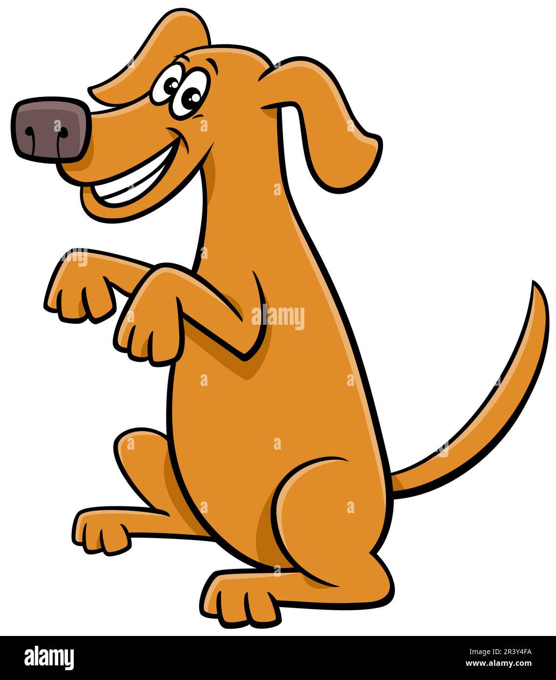 Cartoon playful dog animal character doing a trick Stock Photo - Alamy