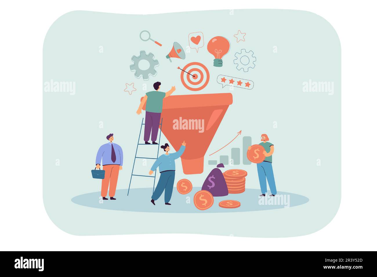 Product marketing funnel flat vector illustration Stock Vector Image ...
