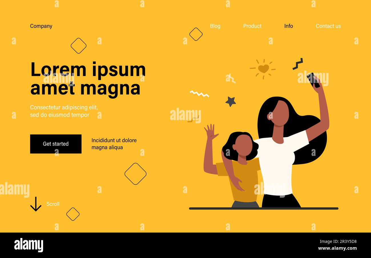 Mom and little daughter taking selfie together Stock Vector Image & Art - Alamy