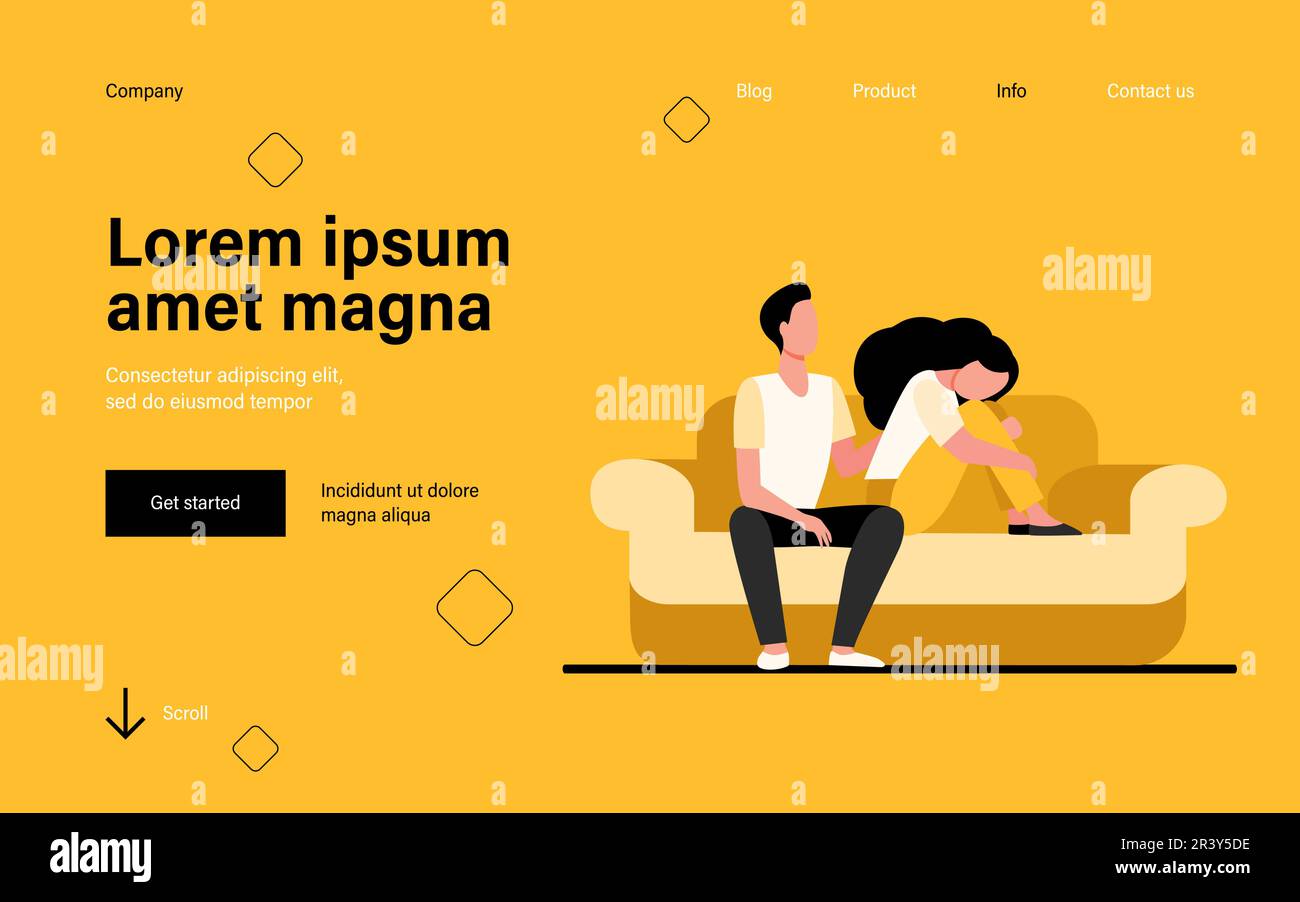 Boyfriend holding shoulder and consoling sad woman Stock Vector Image ...