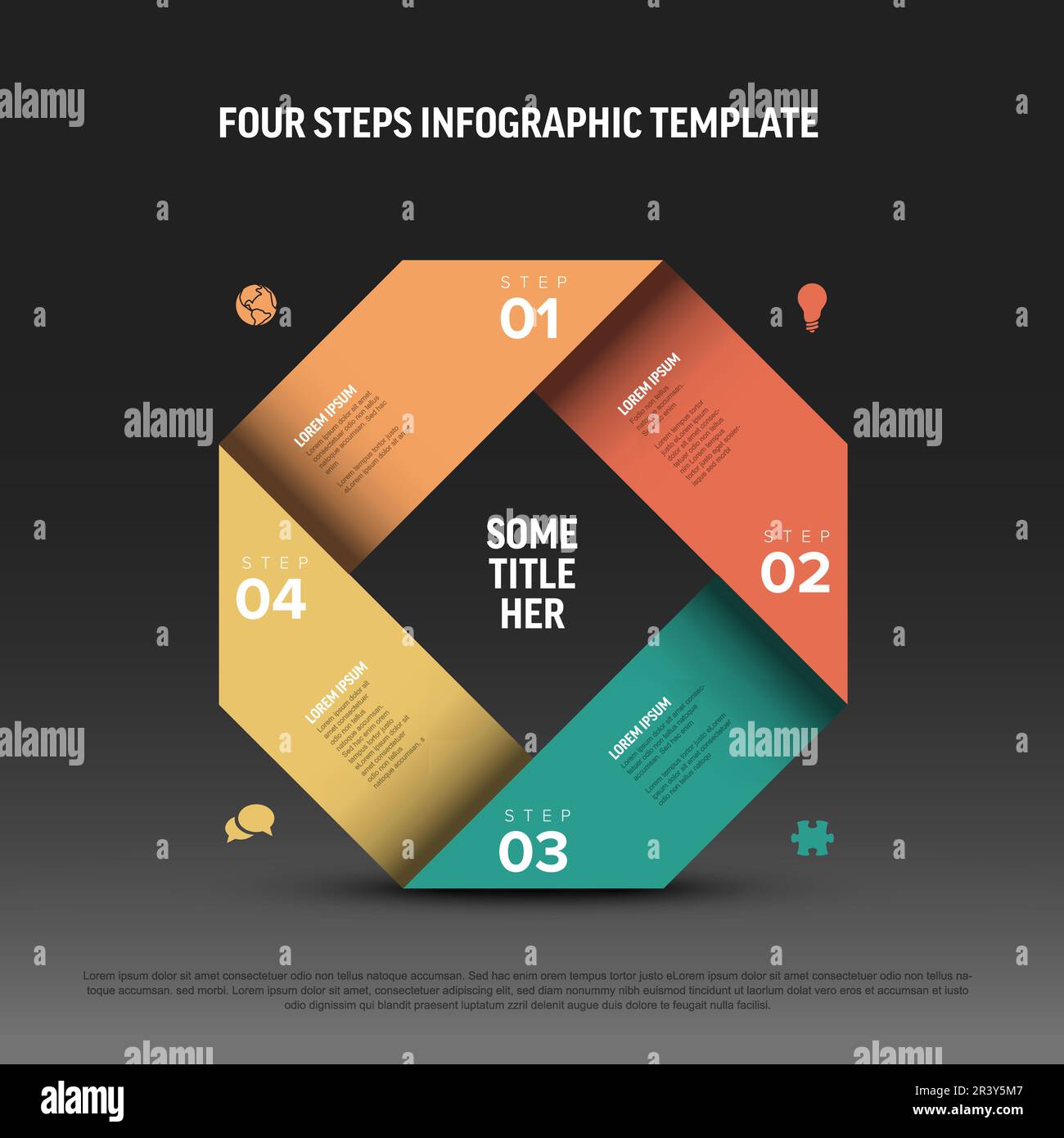Vector multipurpose Infographic cycle template made from yellow and ...