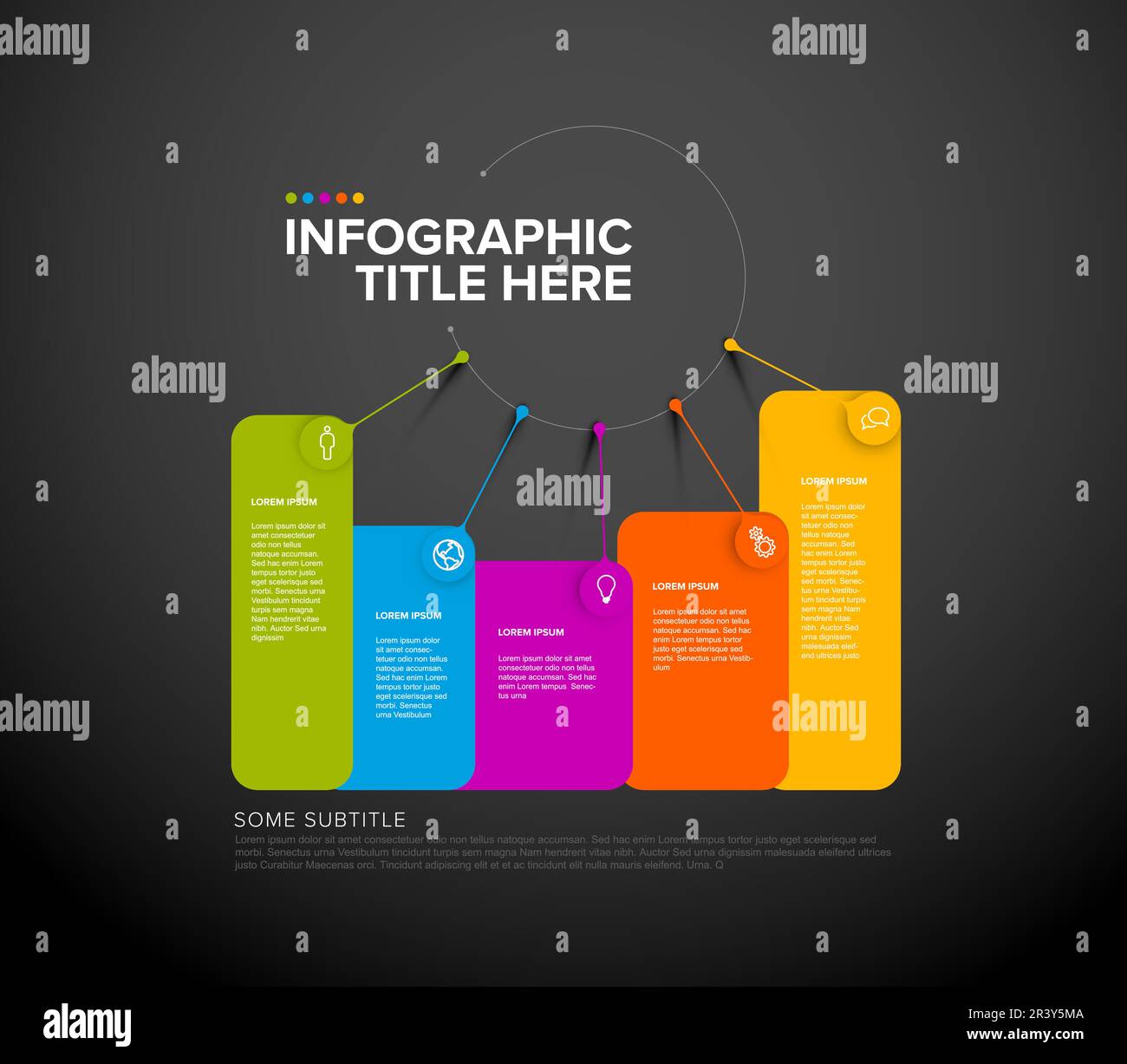 Vector multipurpose Infographic template made from title in big circle ...