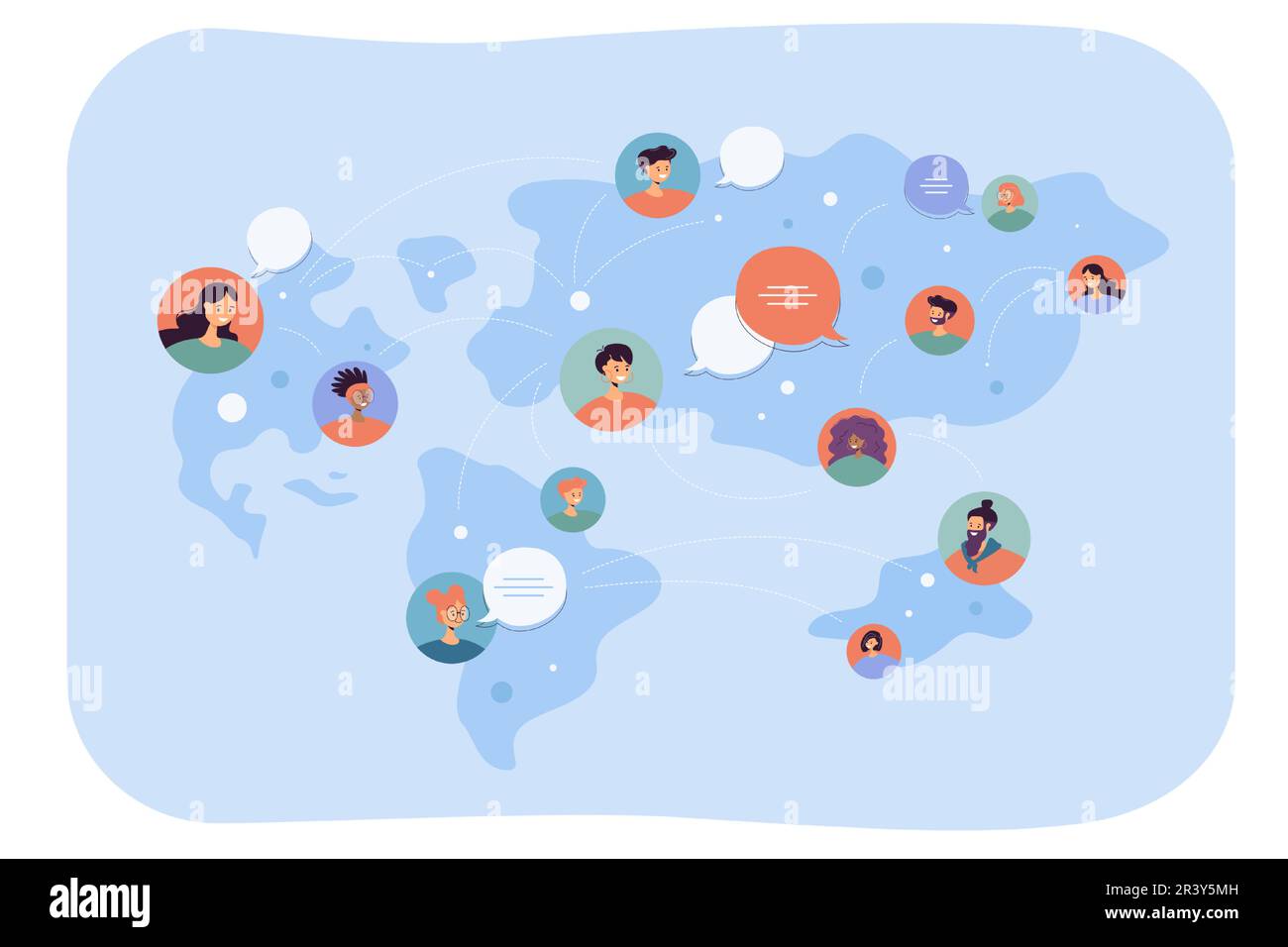 Global communication of people from different countries Stock Vector ...