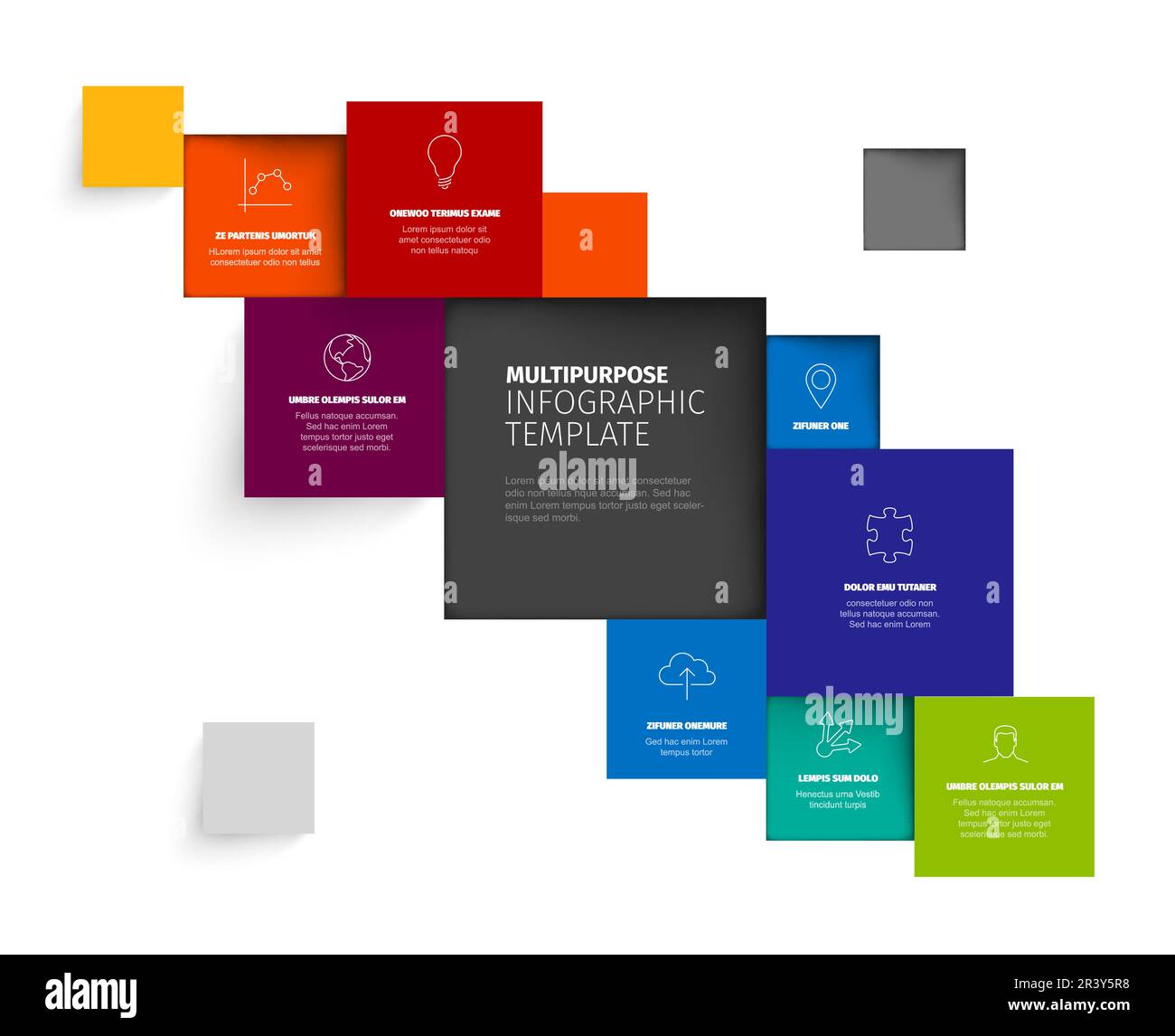 Vector Minimalist colorful diagonal mosaic Infographic report template ...