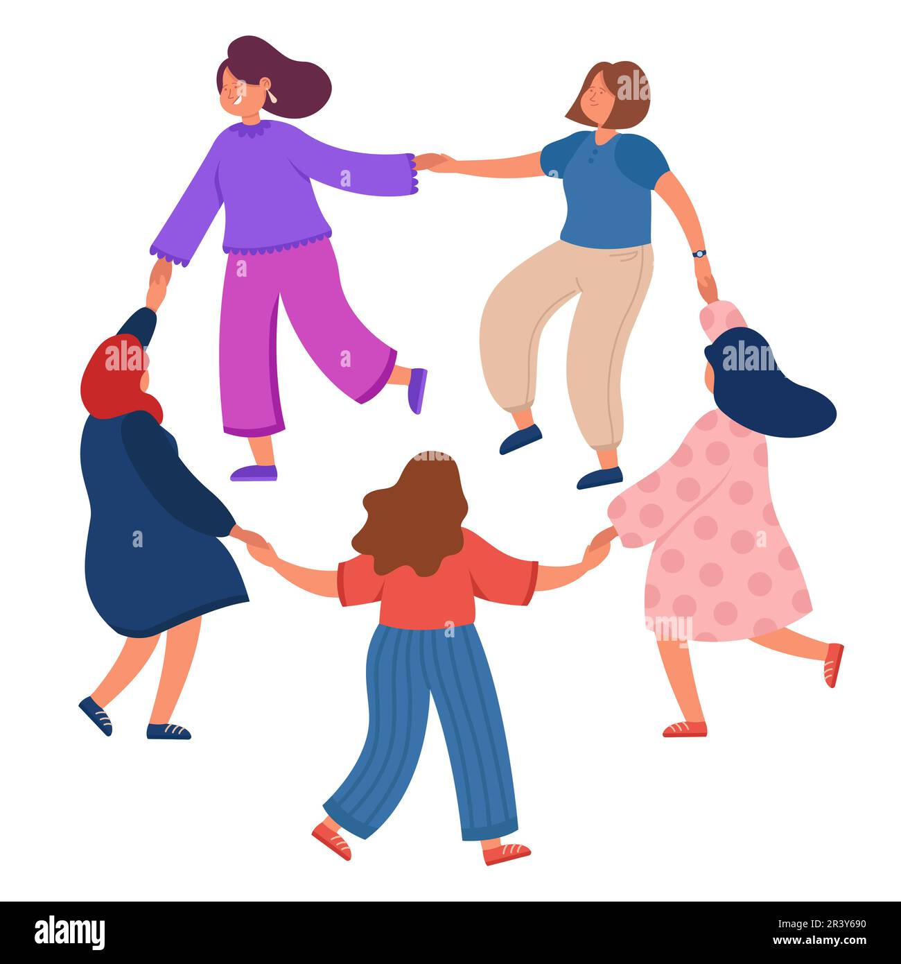 Women leading round dance on white background Stock Vector Image & Art ...