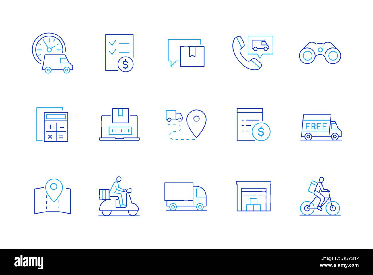 Delivery and logistics - set of modern line design style icons Stock ...