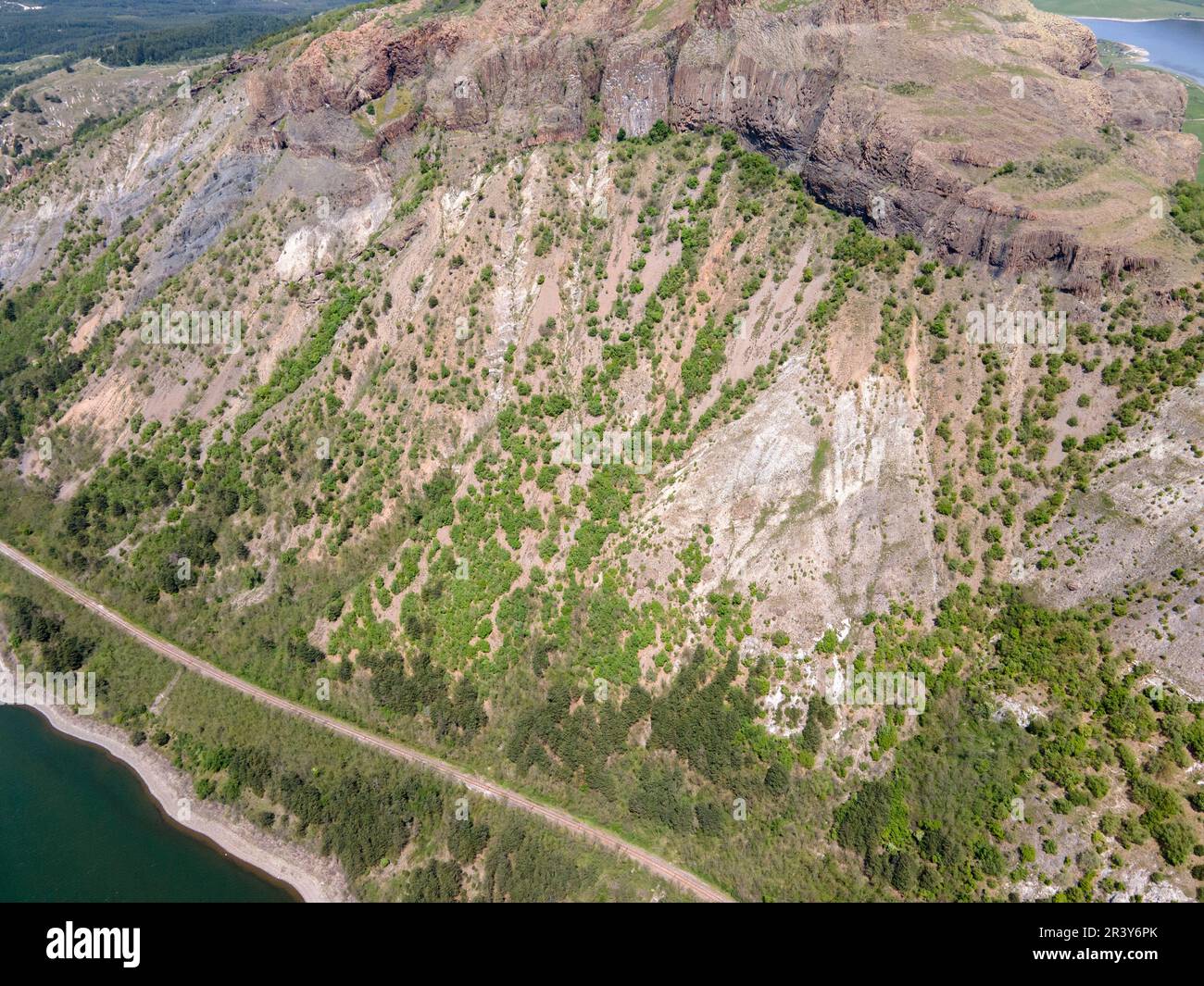Aerial view of Studen Kladenets Reservoir, Kardzhali Region, Bulgaria ...