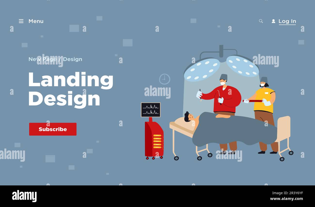 Male patient lying on operating table Stock Vector Images - Alamy