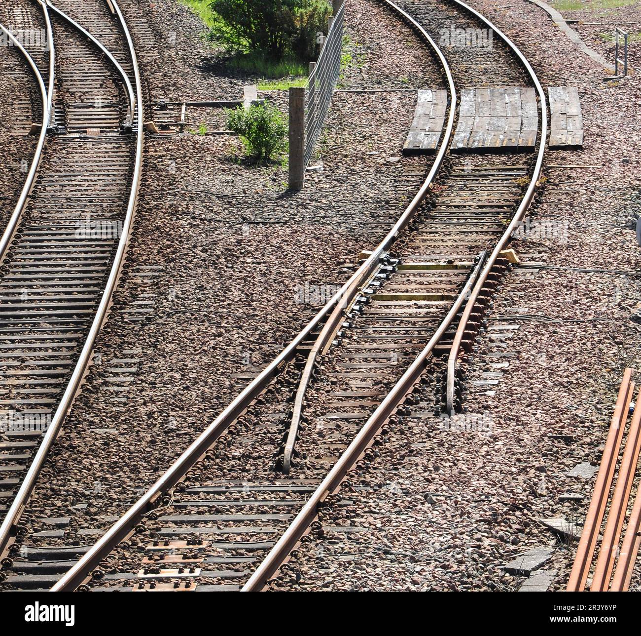 Catch points protecting a through line in Dumfries, Dumfries and ...
