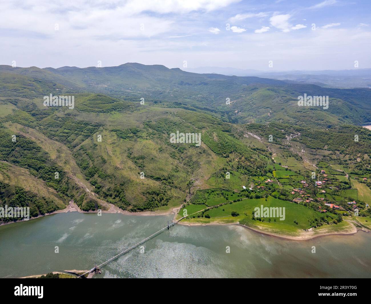 Aerial view of Studen Kladenets Reservoir, Kardzhali Region, Bulgaria ...