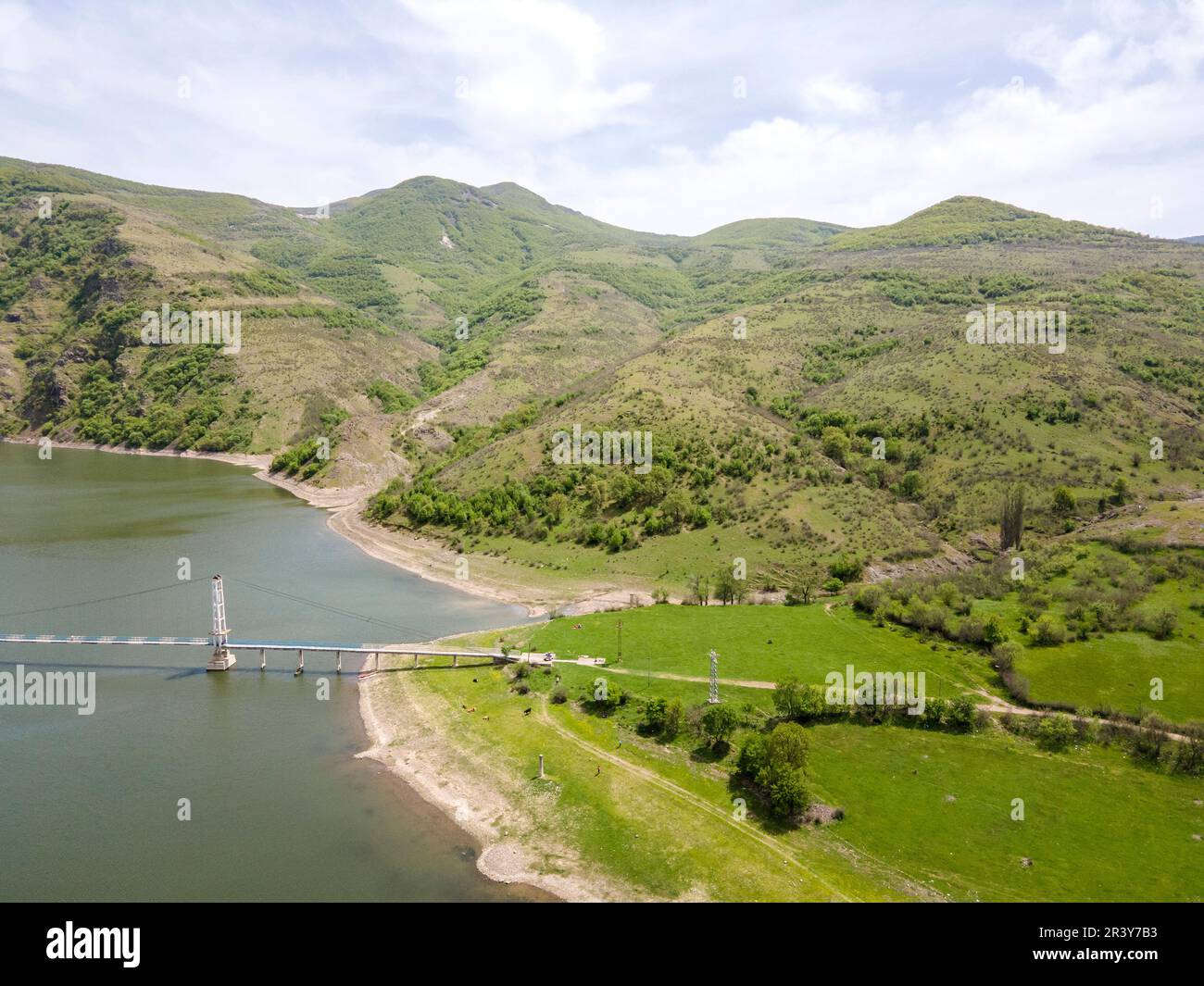 Aerial view of Studen Kladenets Reservoir, Kardzhali Region, Bulgaria ...