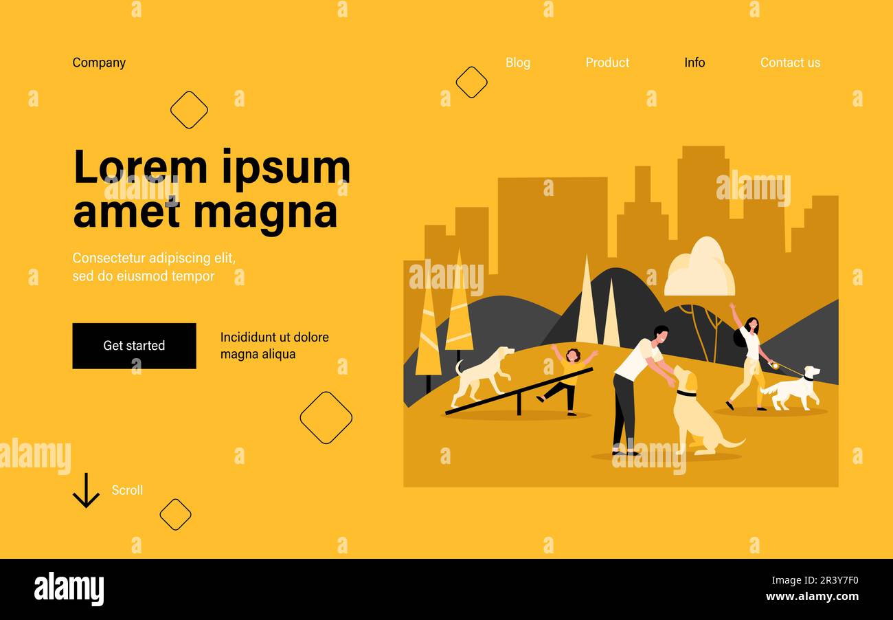 Happy people playing dogs Stock Vector Images - Alamy