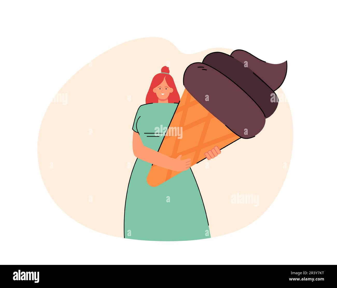 Happy girl chocolate ice Cut Out Stock Images & Pictures - Alamy