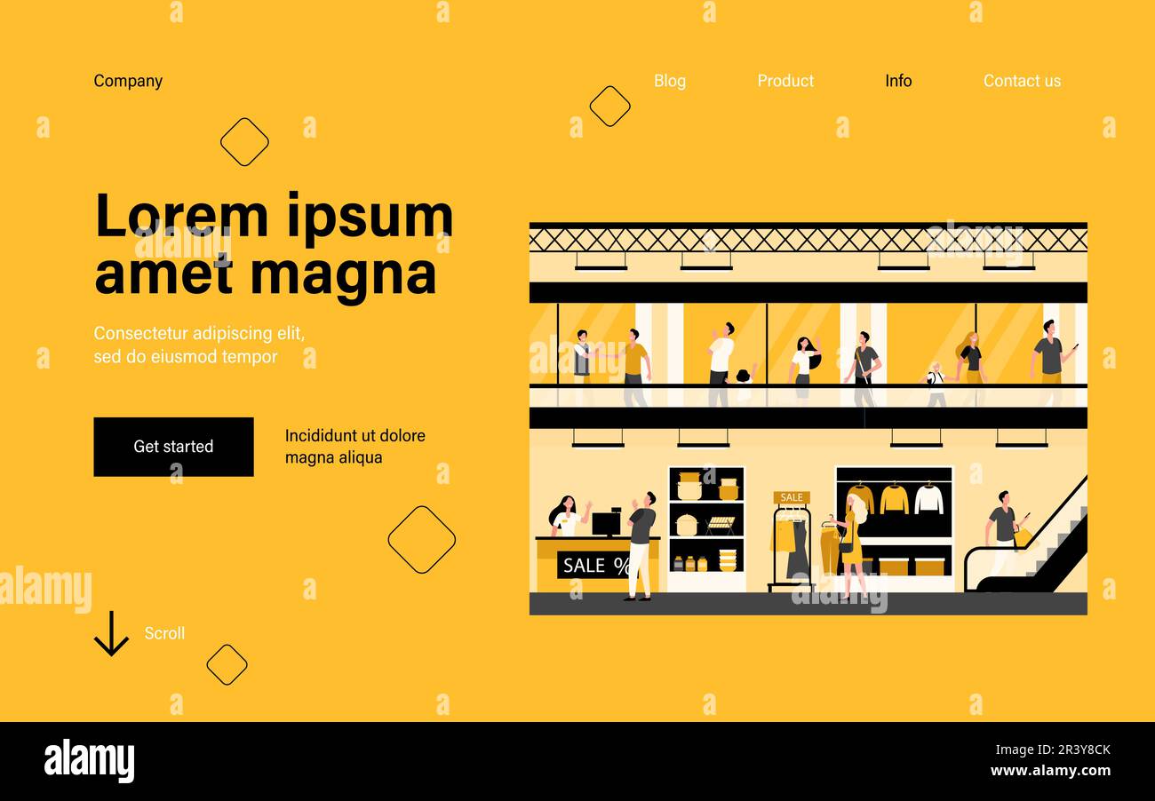 Shopping mall interior scene Stock Vector Images - Alamy