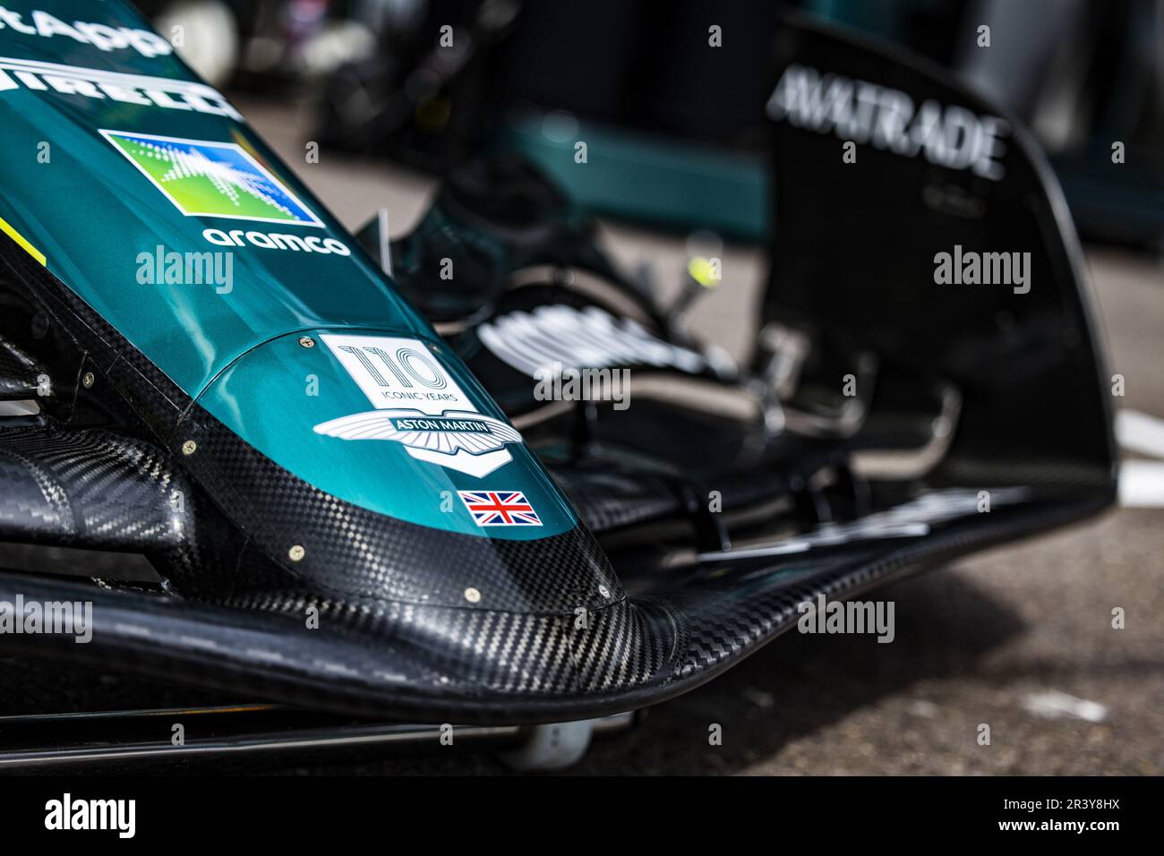 Aston Martin F1 Team AMR23, mechanical detail, front wing during the ...