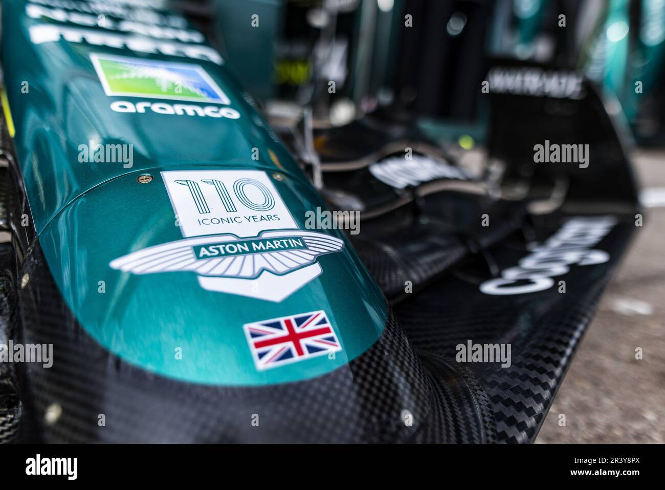 Aston Martin F1 Team AMR23, mechanical detail, front wing during the ...