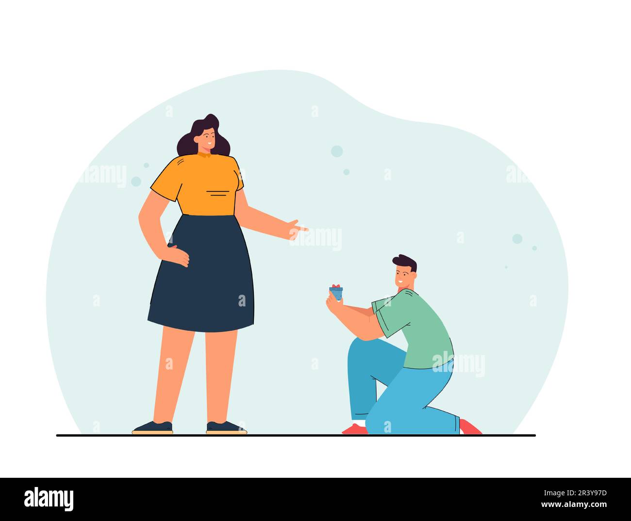 Cartoon boyfriend proposing to girlfriend Stock Vector Image & Art - Alamy