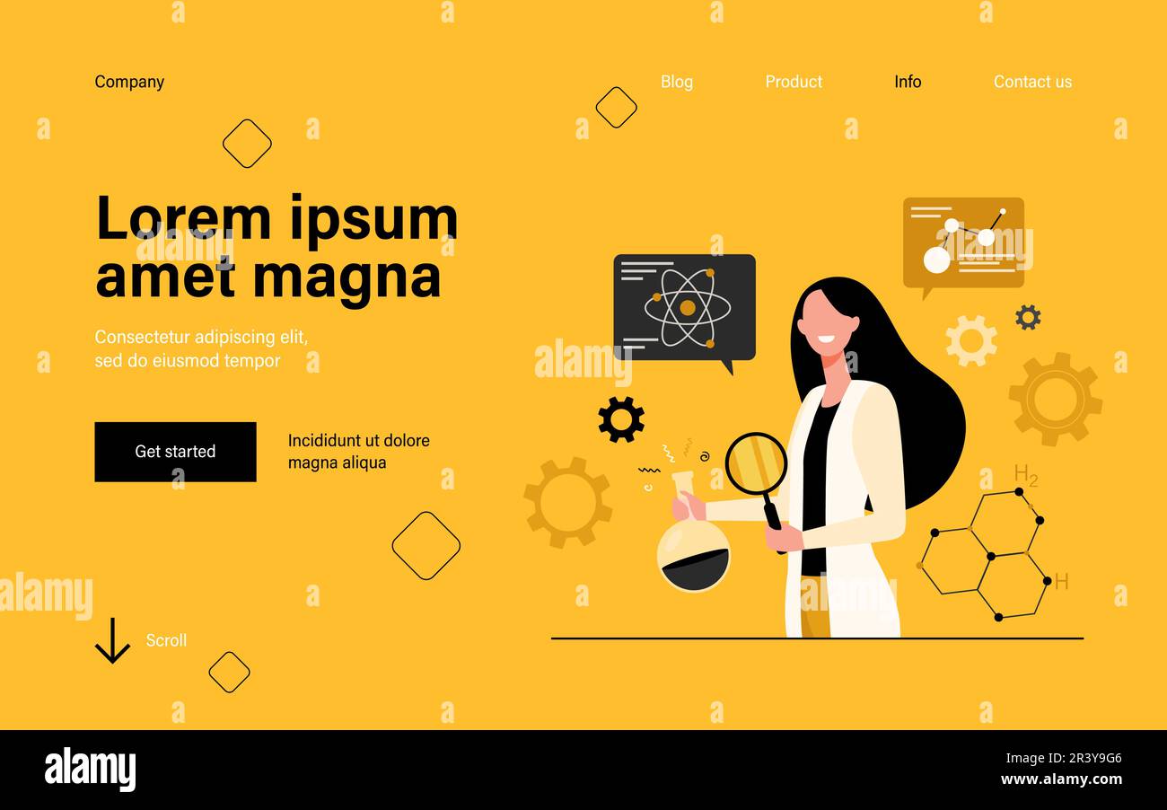 Female scientist doing scientific research in lab Stock Vector Image ...