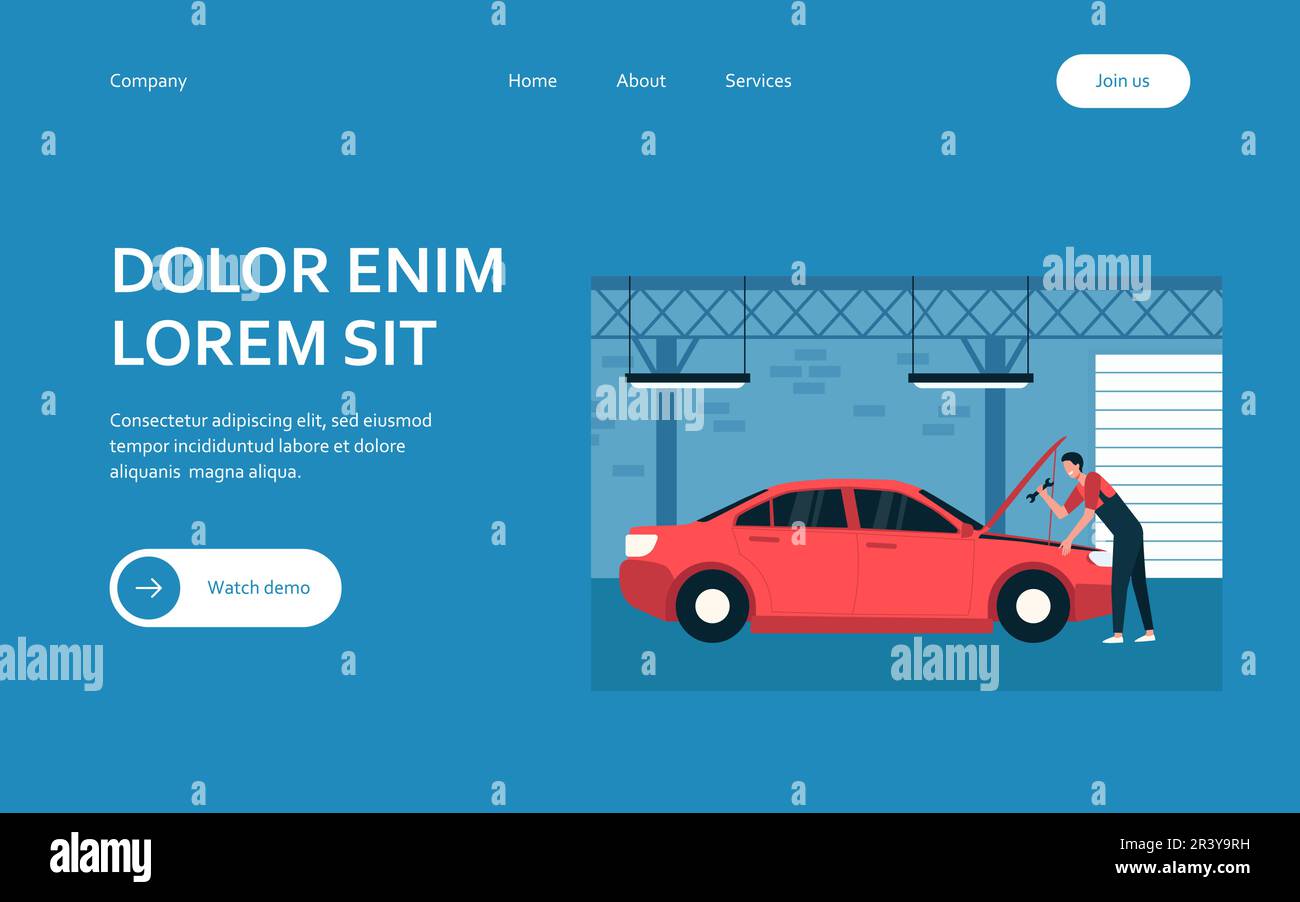 People in car garage Stock Vector Images - Alamy