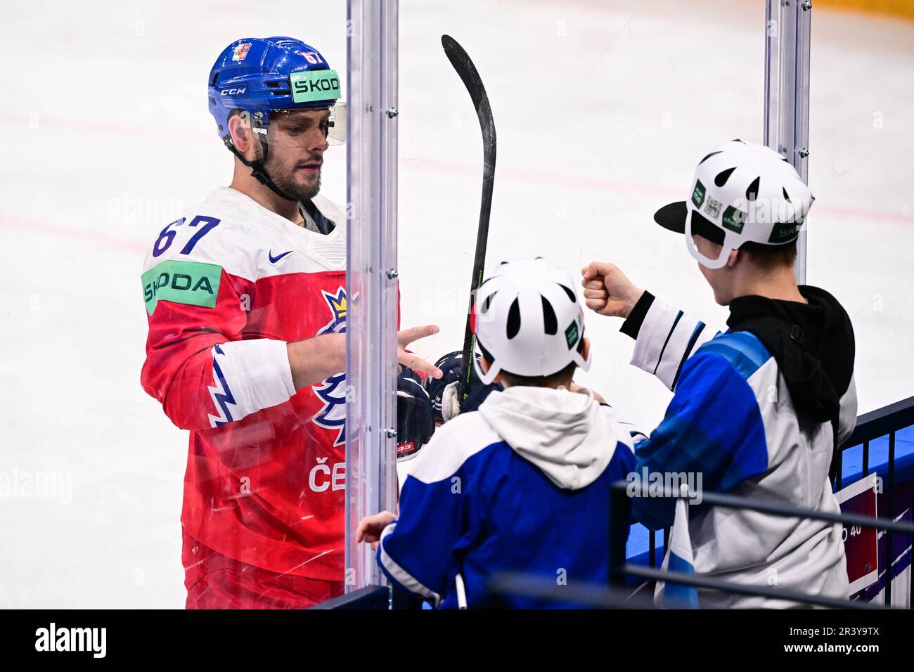 Tampere, Finland. 25th May, 2023. Czech player Jakub Zboril during warm ...