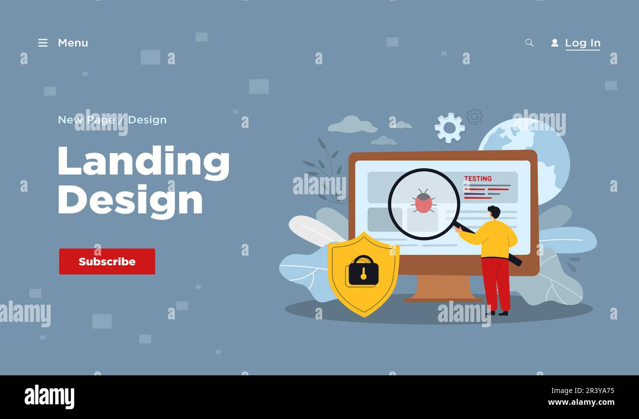 Cartoon metaphor of software assurance application or service Stock ...