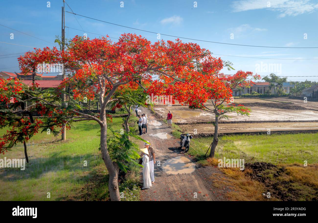 Long An Province, Vietnam - May 23, 2023: Tourists take pictures under ...