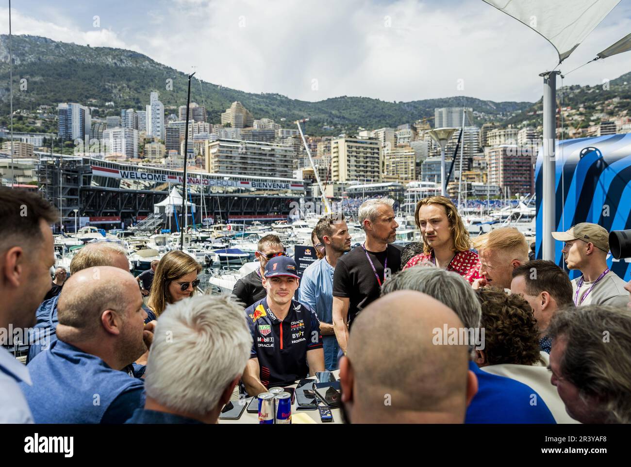 MONACO - Max Verstappen (Red Bull Racing) talks to journalists in the ...