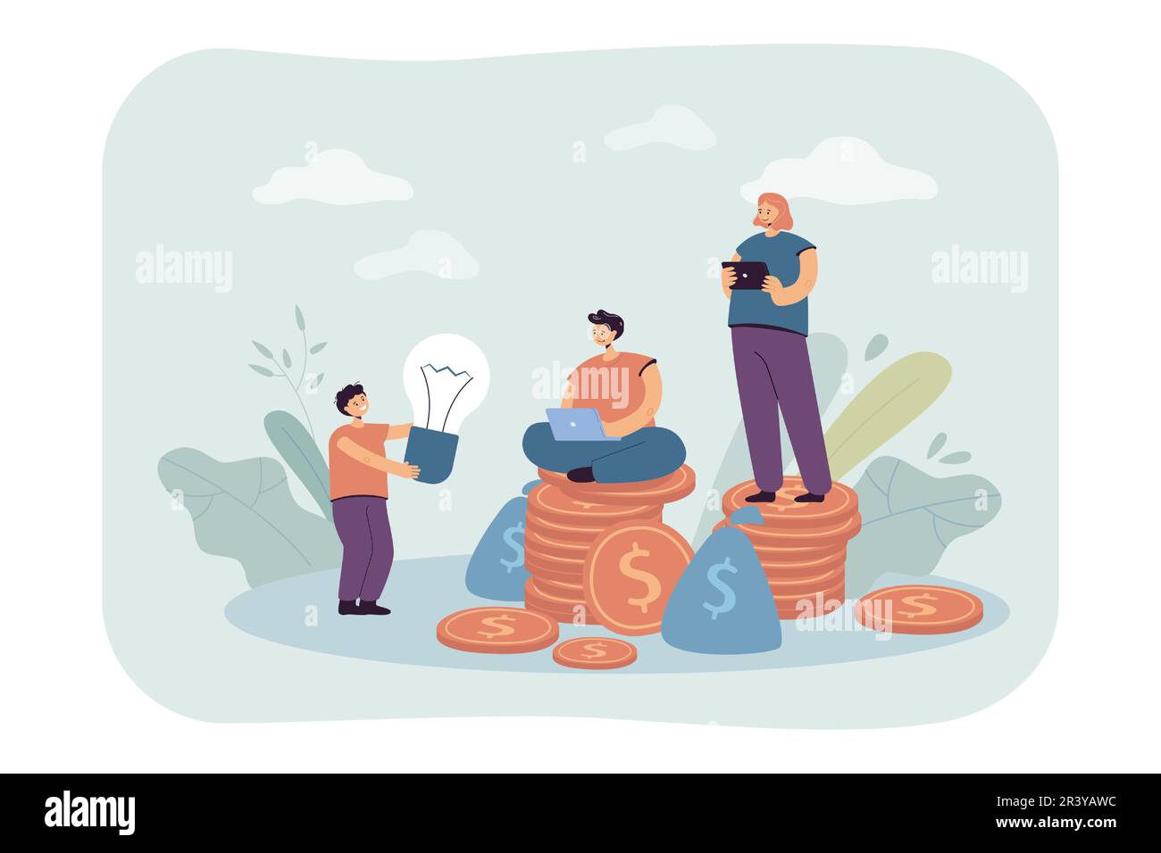 Parent giving money child Stock Vector Images - Alamy