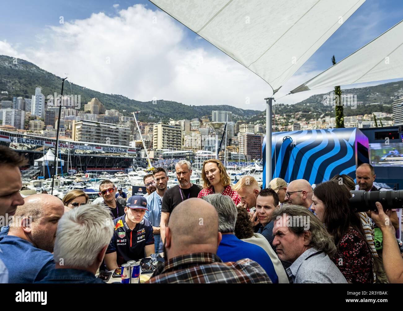 MONACO - Max Verstappen (Red Bull Racing) talks to journalists in the ...