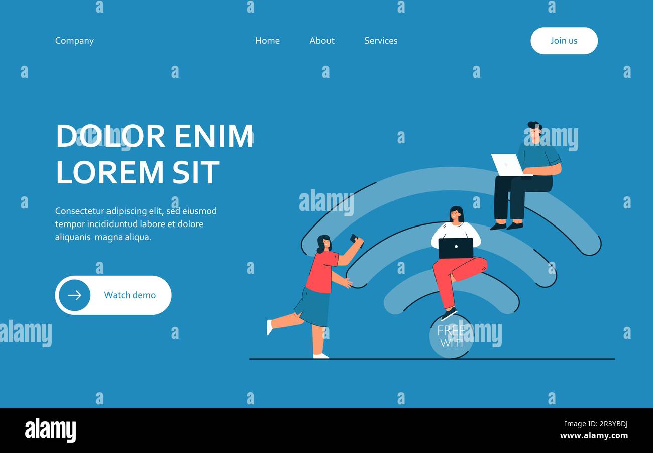 Tiny people communicating via wireless internet Stock Vector Image ...