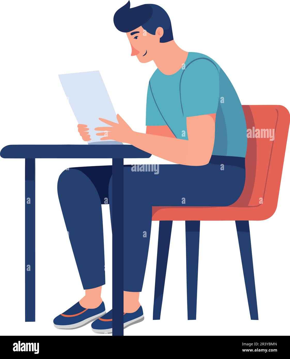 Business man in office working with papers Stock Vector Images - Alamy