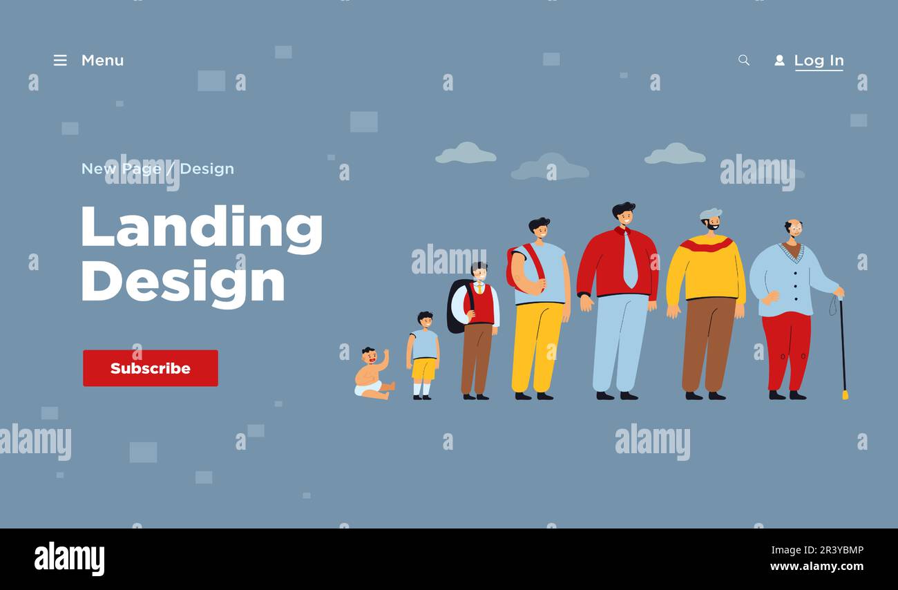 Cartoon illustration of person life evolution Stock Vector Image & Art ...