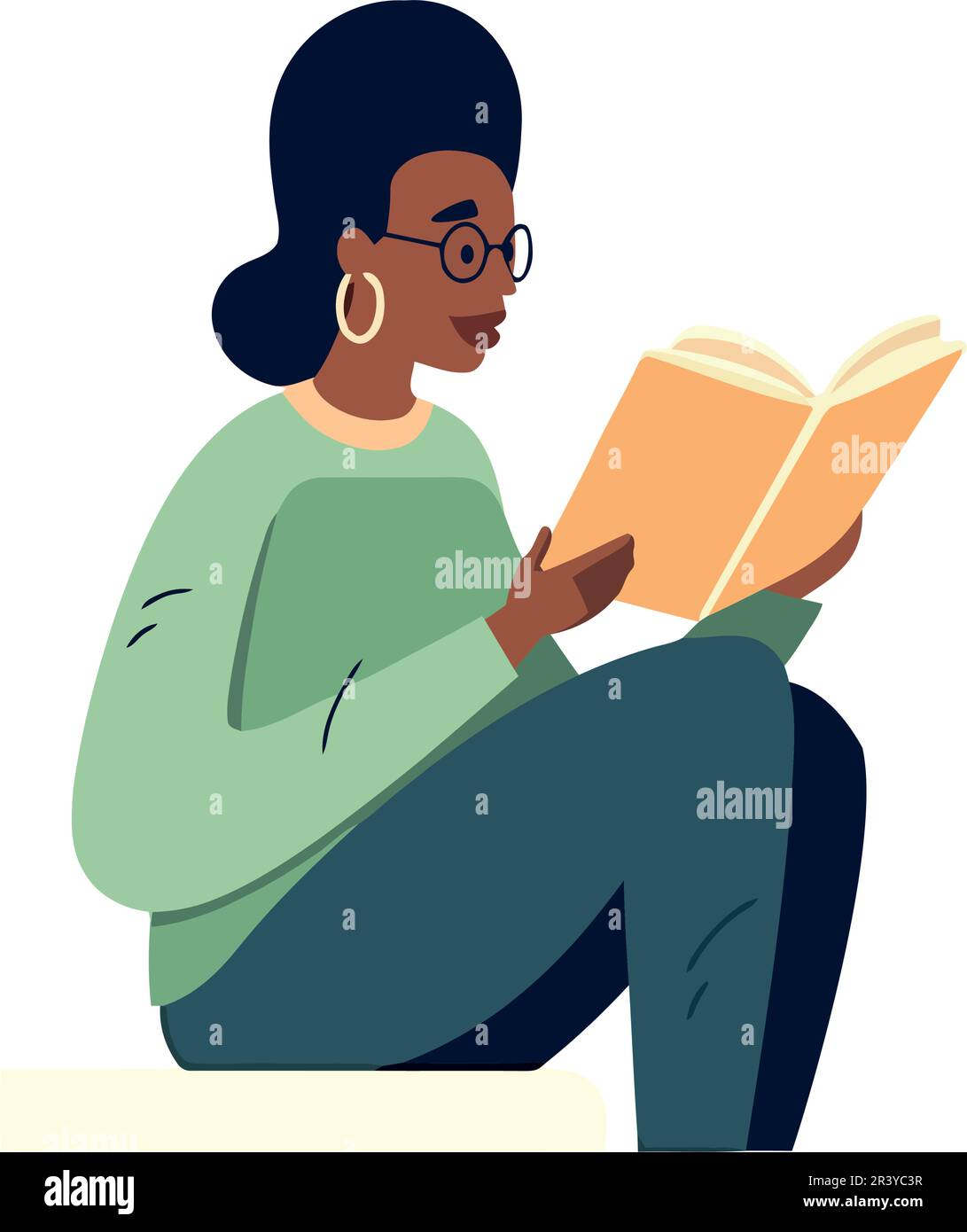 Student reading in library Stock Vector Image & Art - Alamy
