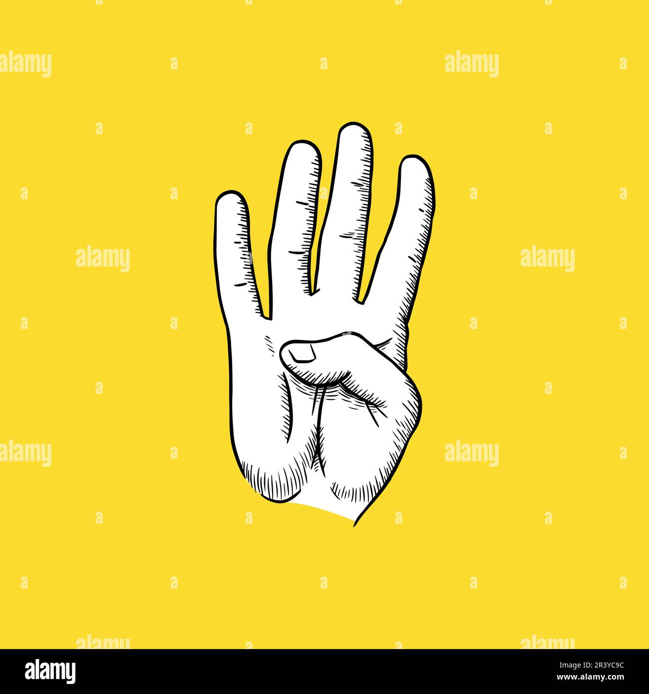 Four hand sign Stock Vector Images - Alamy