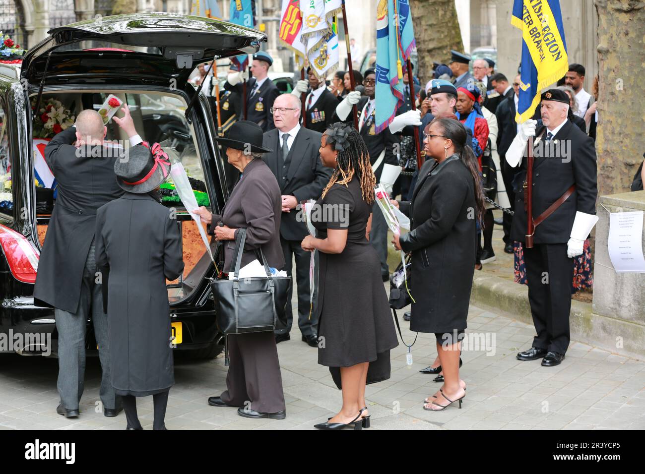 London, UK. 25 May 2023. The funeral of Flight Sergeant Peter Brown ...