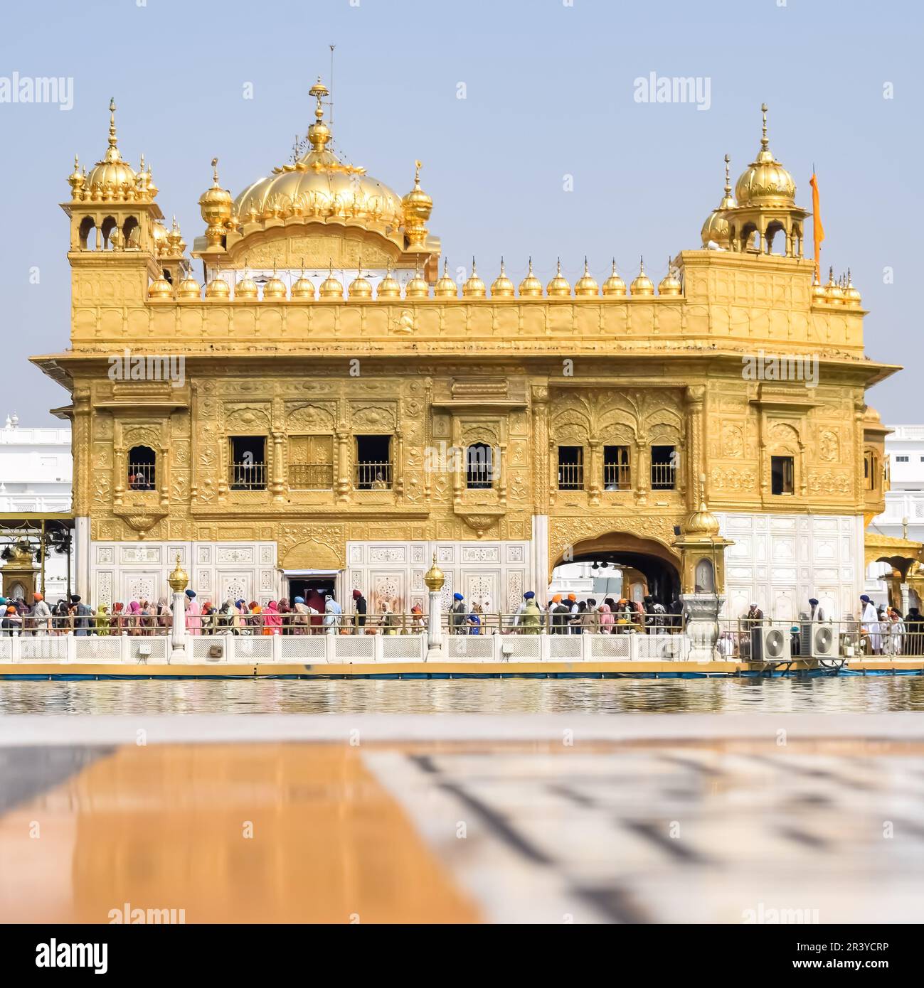 Beautiful view of Golden Temple (Harmandir Sahib) in Amritsar, Punjab, India, Famous indian sikh ...