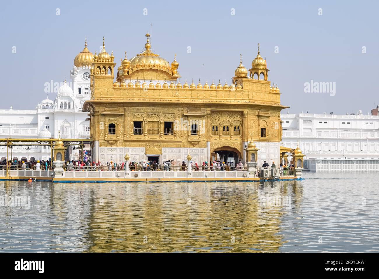Beautiful view of Golden Temple (Harmandir Sahib) in Amritsar, Punjab, India, Famous indian sikh ...