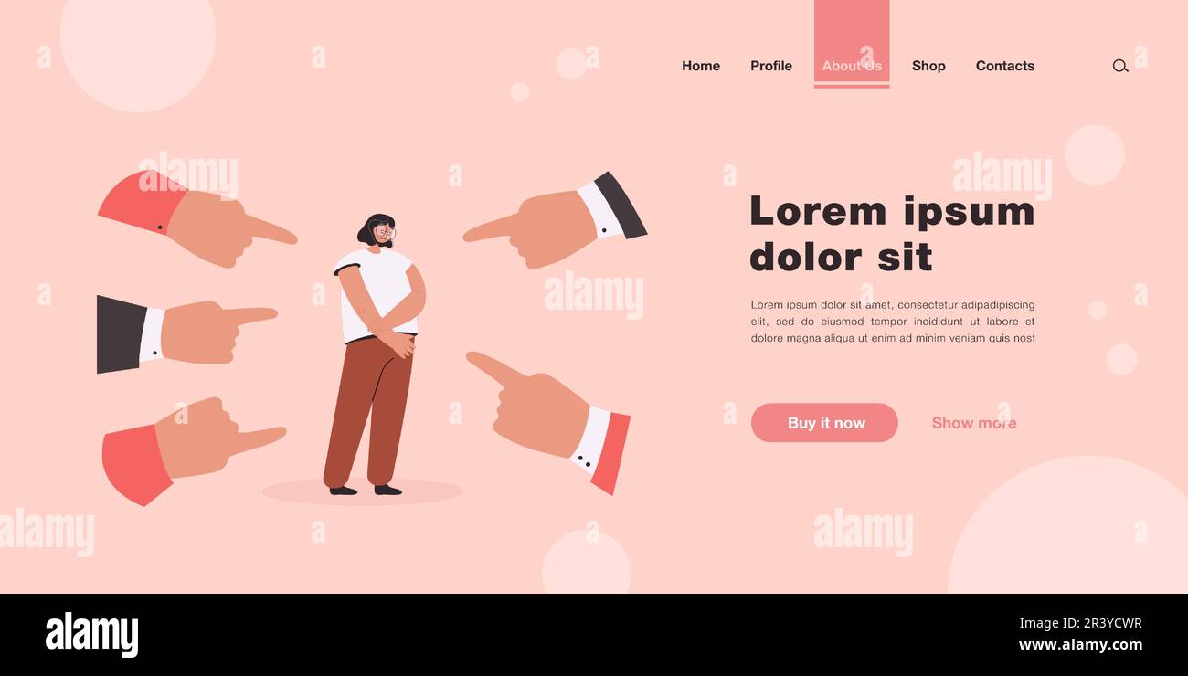 Fingers pointing at sad depressed girl Stock Vector Image & Art - Alamy