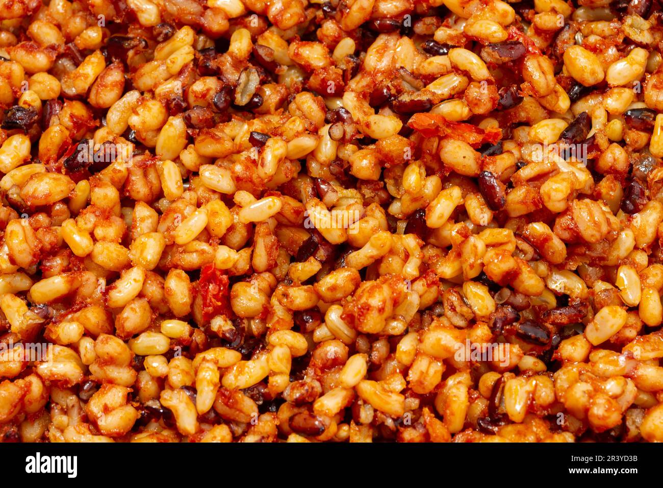 close up of Spanish style grains; rice, red pepper and paprika Stock ...