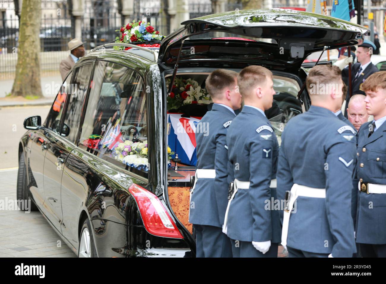 London, UK. 25 May 2023. The funeral of Flight Sergeant Peter Brown ...