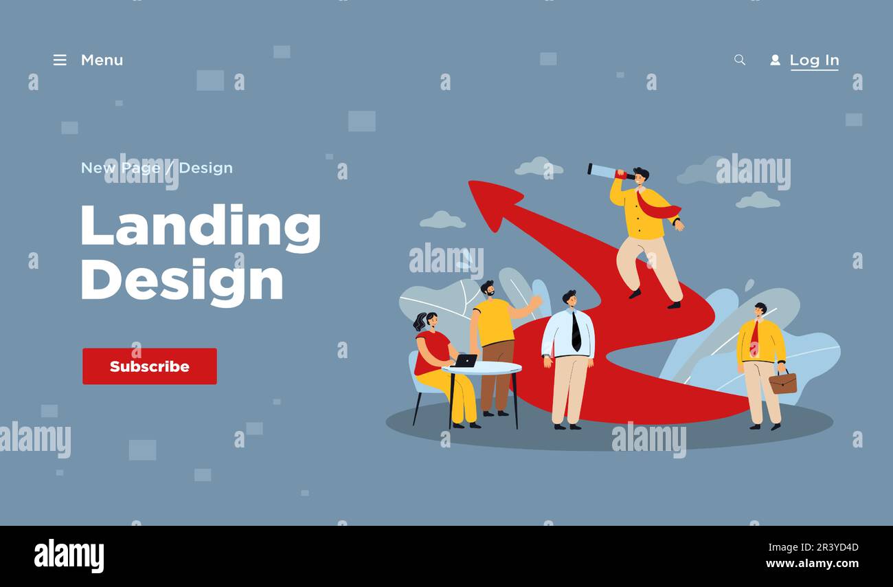 Cartoon leadership and teamwork in business challenge Stock Vector ...