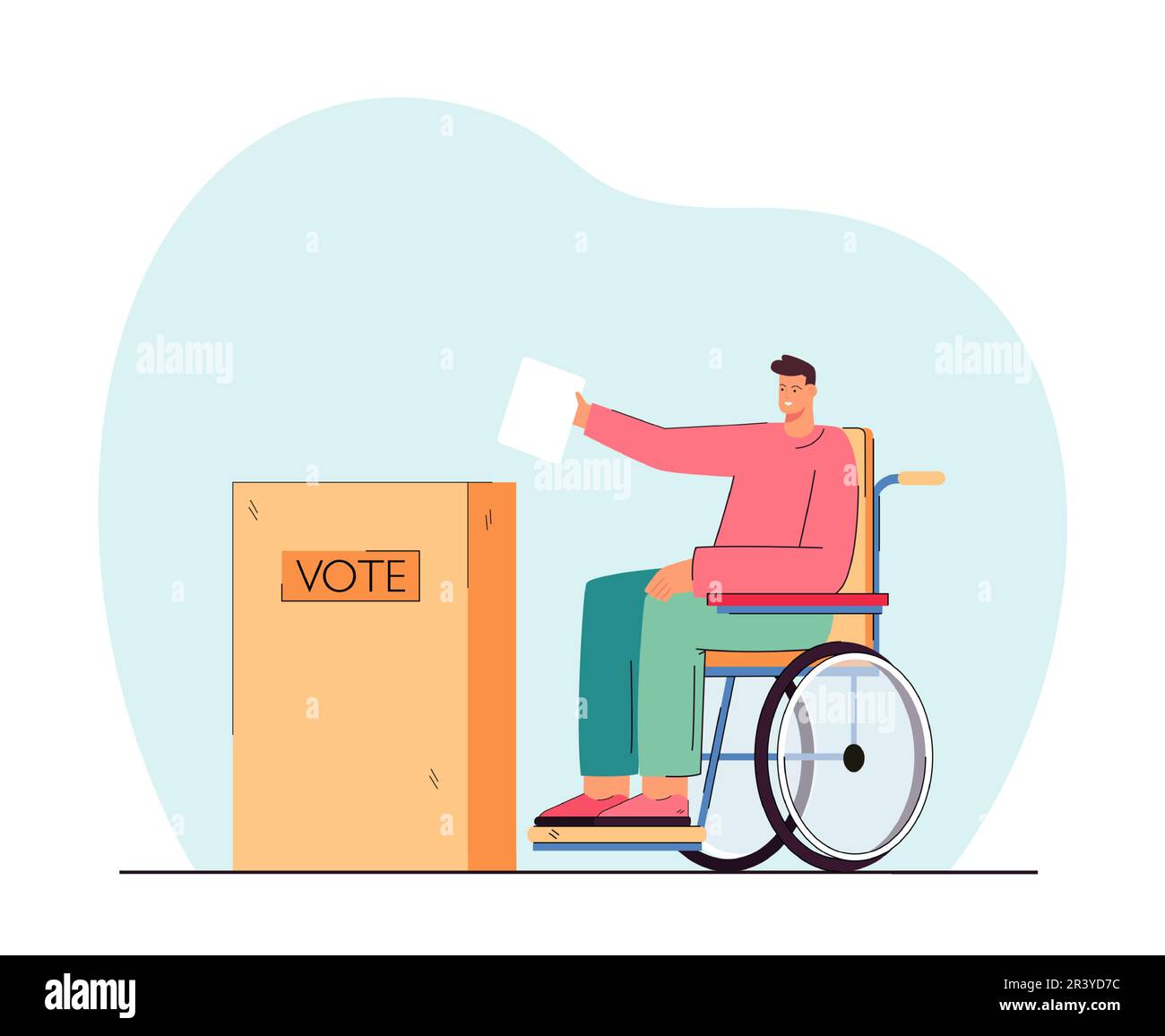 Man in wheelchair voting Cut Out Stock Images & Pictures - Alamy