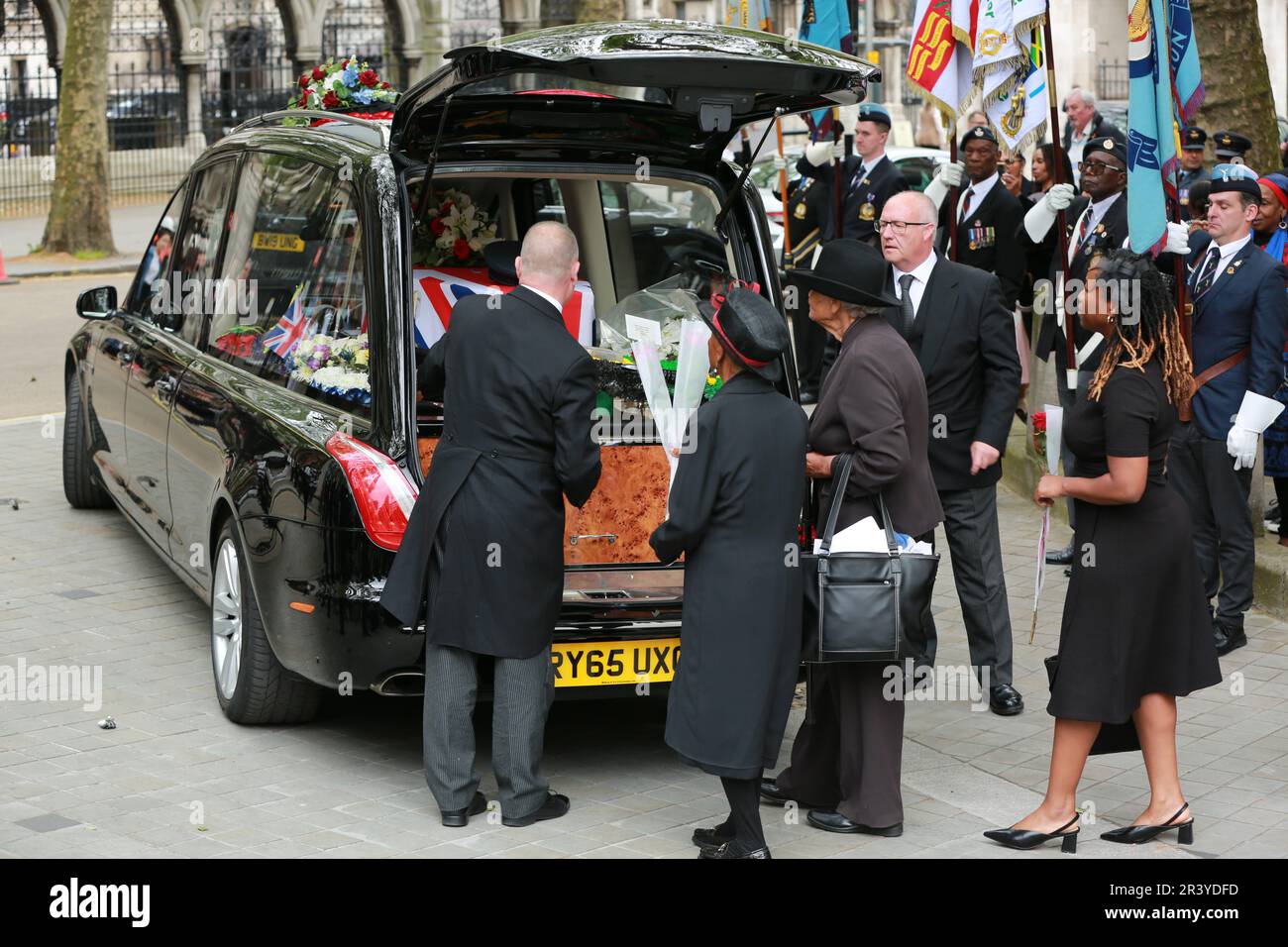 London, UK. 25 May 2023. The funeral of Flight Sergeant Peter Brown ...