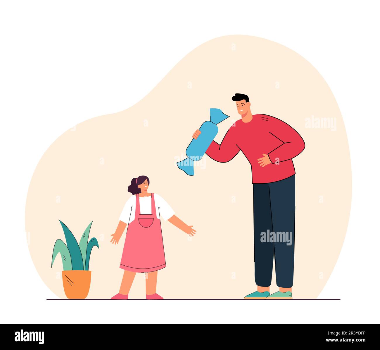 Man giving giant candy to little girl giant Stock Vector Image & Art ...