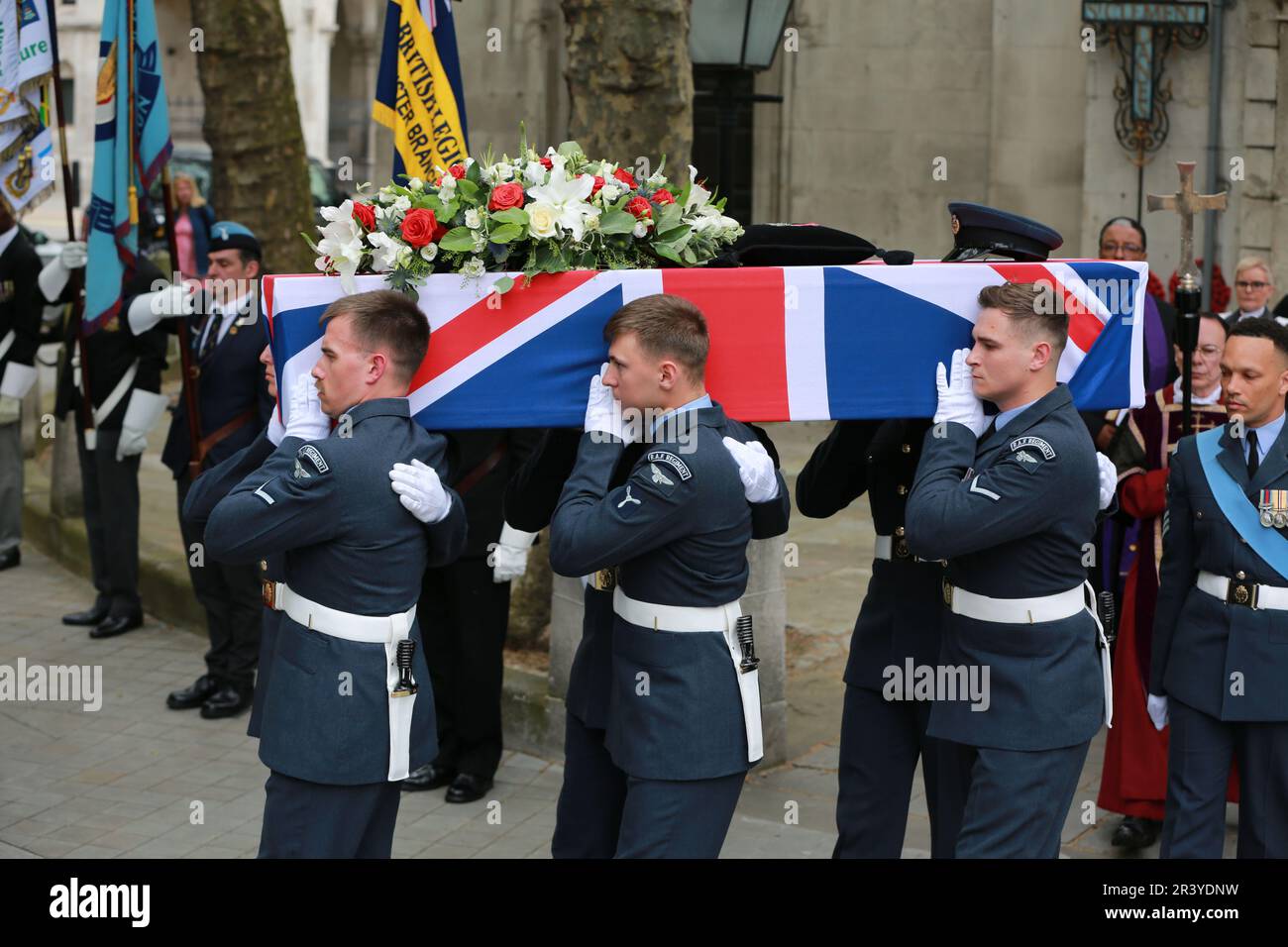 London, UK. 25 May 2023. The funeral of Flight Sergeant Peter Brown ...