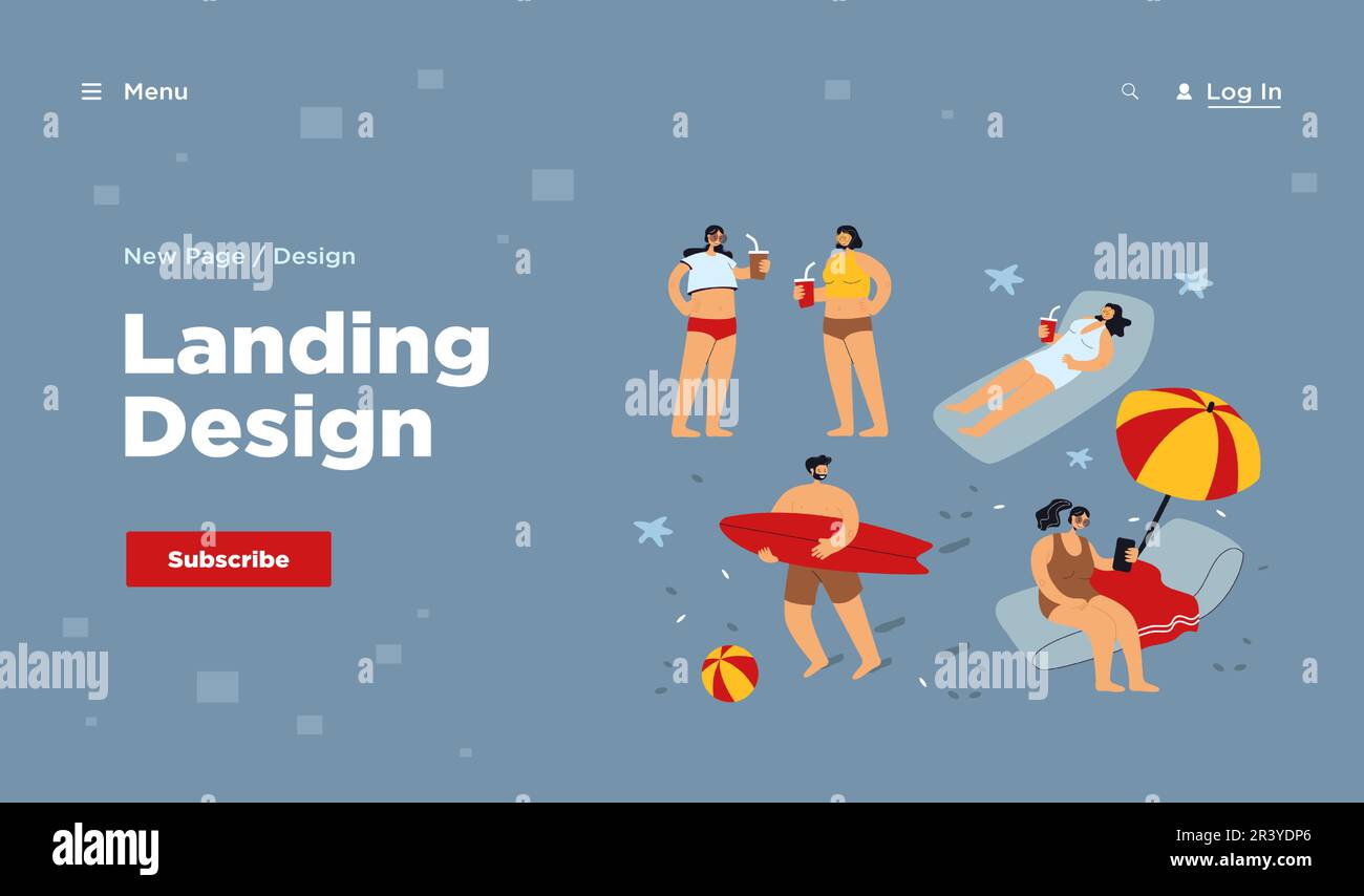 Cartoon sunbathing family hi-res stock photography and images - Alamy