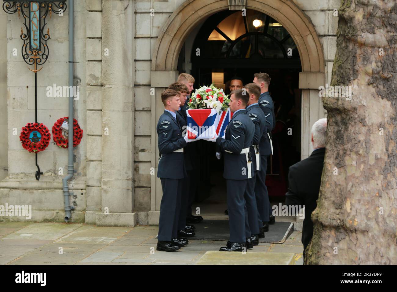 London, UK. 25 May 2023. The funeral of Flight Sergeant Peter Brown ...