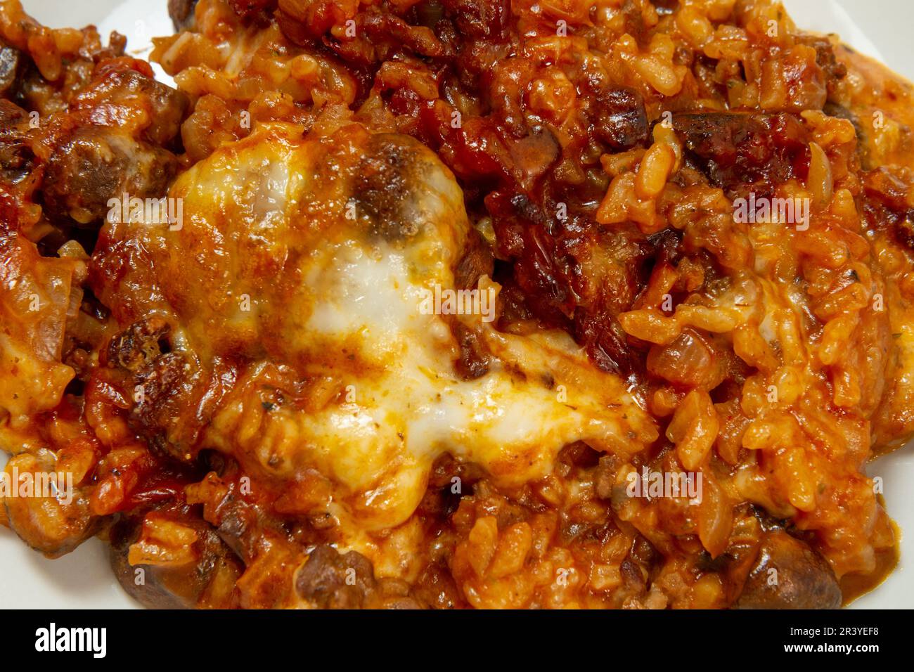 Baked bolognese risotto, close up Stock Photo - Alamy