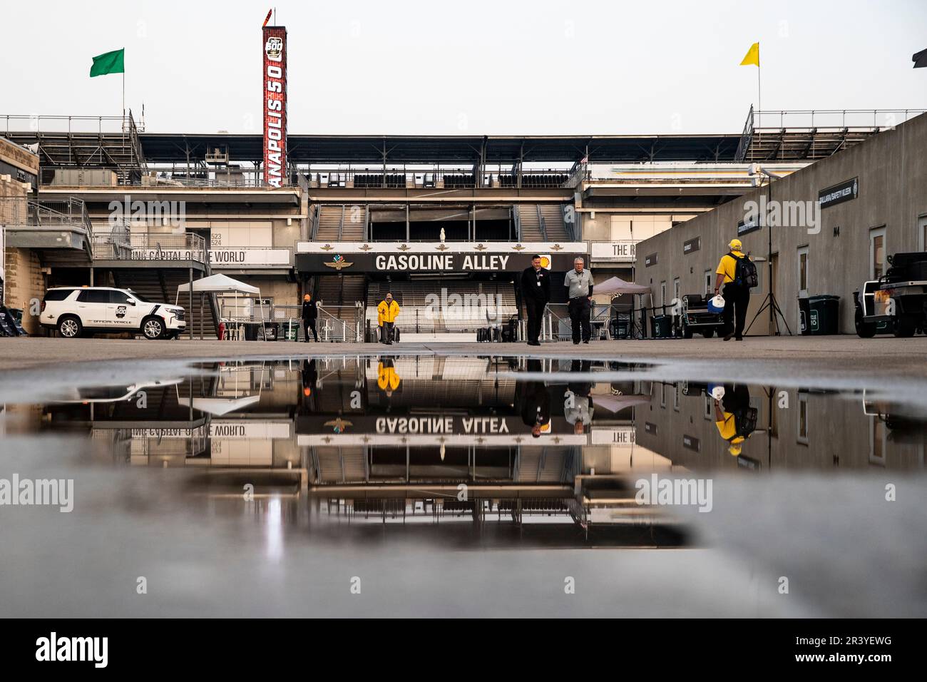 A general view of Gasoline Alley prior to qualifying for the ...