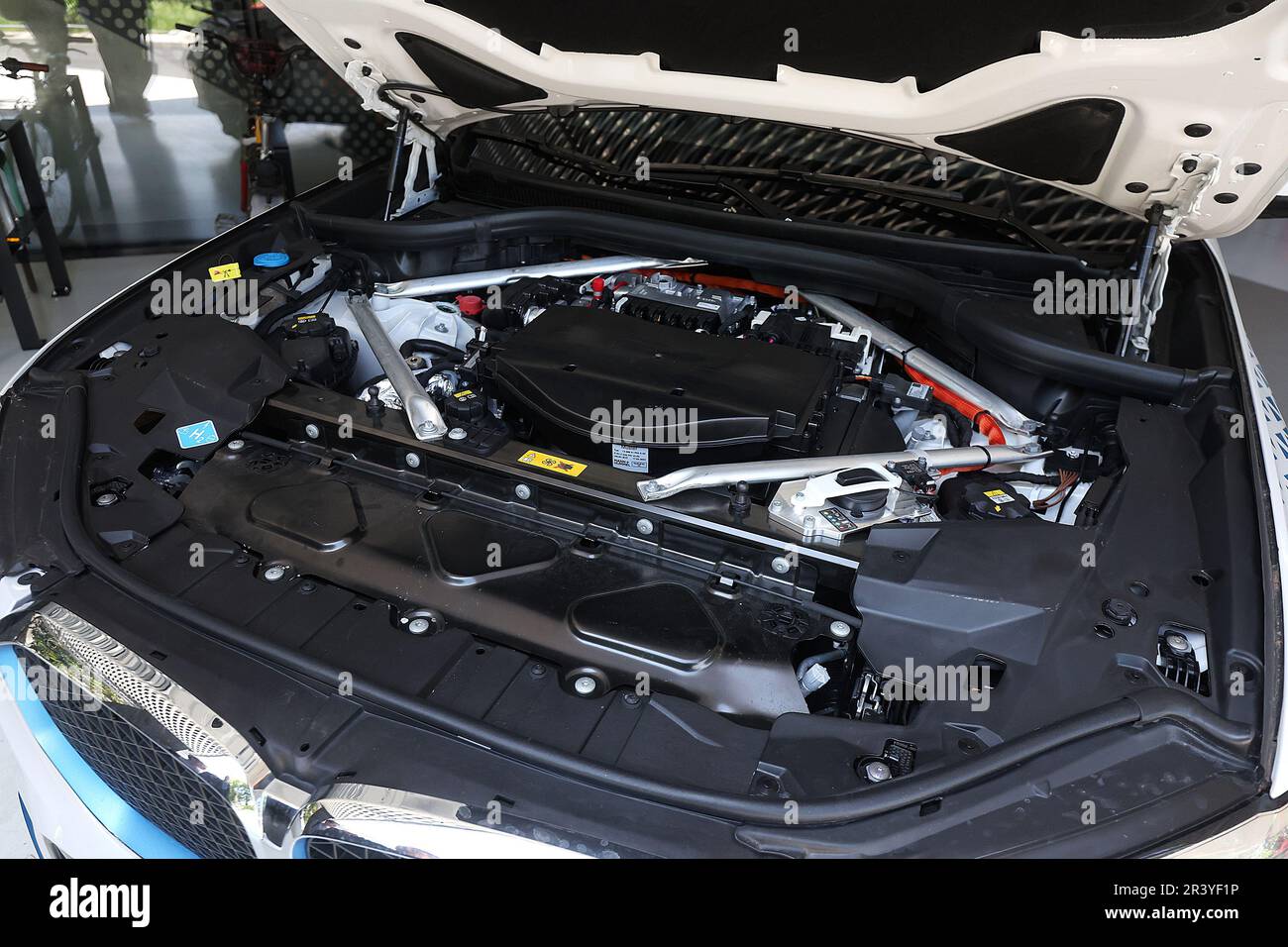 The BMW iX5 Hydrogen, BMW's first hydrogen-powered car, is on display ...